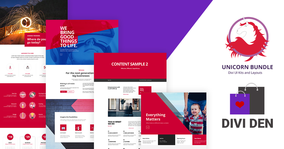 Divi Theme Header Layout Pack of 9 Header Modules